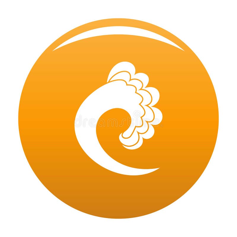 Wave ocean icon orange stock illustration. Illustration of blue - 124512199
