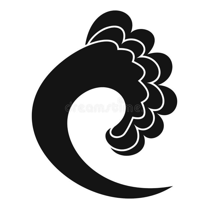 Wave Ocean Icon, Simple Black Style Stock Illustration - Illustration ...