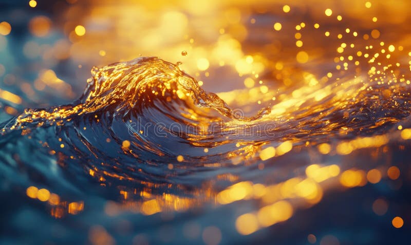 A Wave in the Ocean with a Lot of Sparkles Stock Illustration ...
