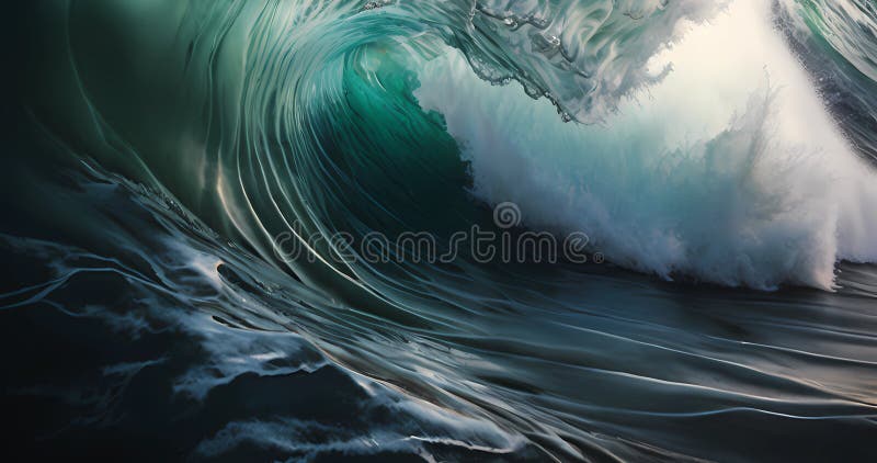 Wave on Ocean in Motion. Nature Background with Wave Stock Illustration ...