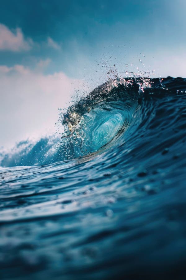A Wave in the Ocean with a Splash of Water Stock Photo - Image of ...