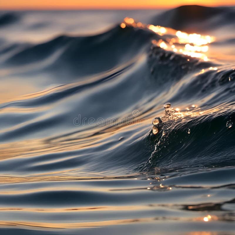 A Wave in the Ocean during the Sunset or Sunset is Moving Stock ...