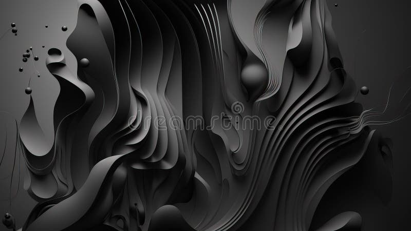 Black Wave Organic Background Wallpaper Stock Illustration ...