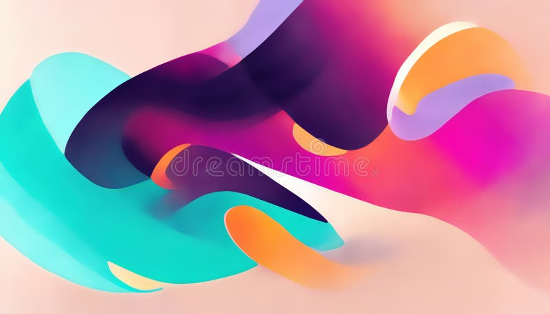 Wave Painting Colorful Background Digital Pattern Stock Illustration ...