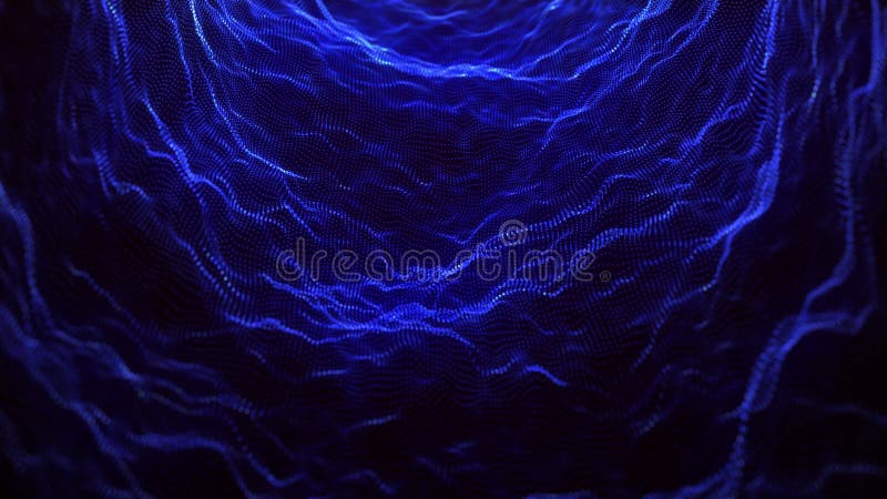 Wave of Particles. Abstract Background with Dynamic Wave. Big Data ...