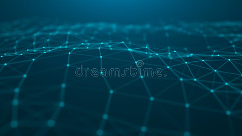 Wave Of Particles Abstract Blue Technology Background Science Background Big Data Plexus