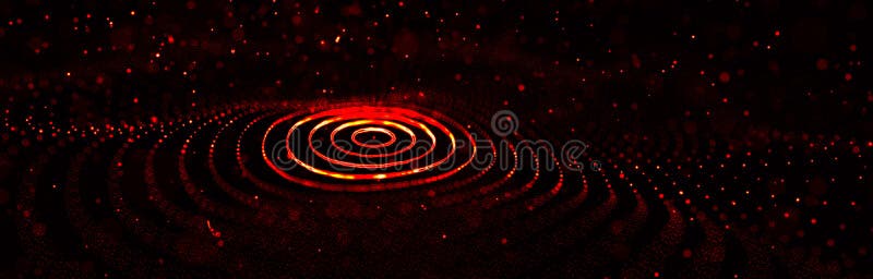 Wave of Particles. Abstract Current Wave Surface of Ring ...