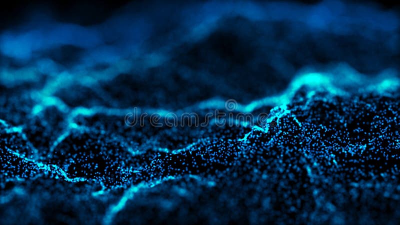 Wave of Particles. Abstract Particle. Data Visualization. Abstract Digital Background. 4k ...