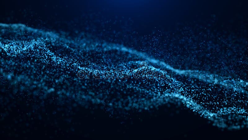 Wave of Particles. Abstract Particle. Data Visualization. Abstract Digital Background. 4k ...