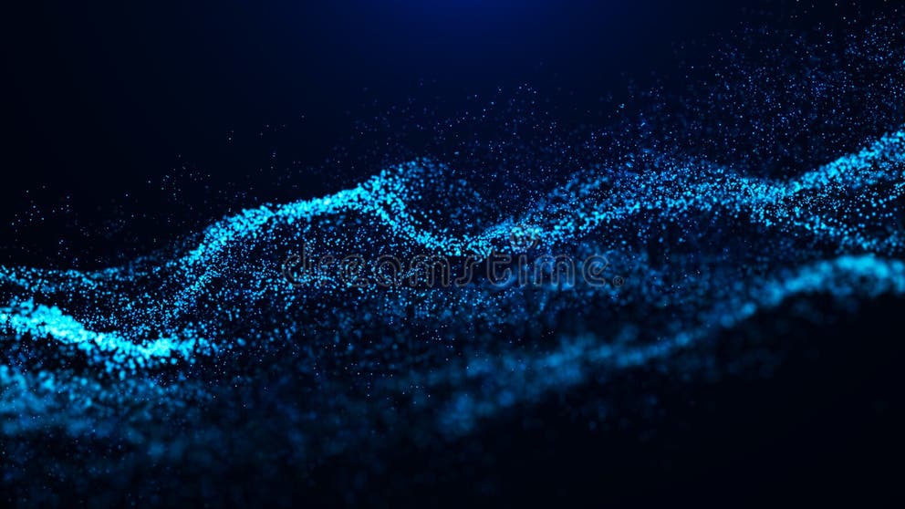 Wave of Particles. Abstract Particle. Data Visualization. Abstract Digital Background. 4k ...