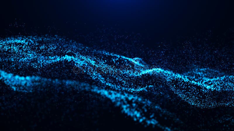 Wave of Particles. Abstract Particle. Data Visualization. Abstract Digital Background. 4k ...