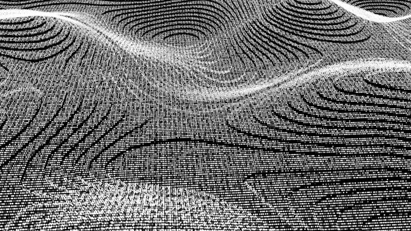 Wave Particles Abstract Surface with Flicker Effect, Computer Generated ...