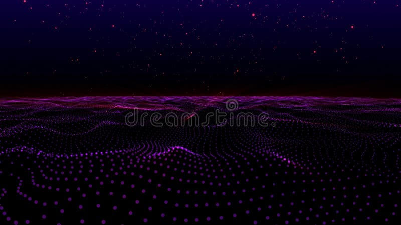 Abstract Violet Dots Wave Form Polygonal Three Dimension Space Stock ...