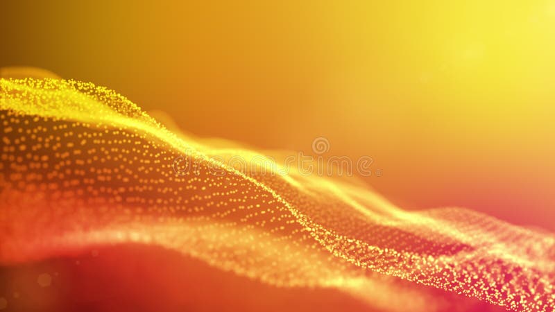 Wave Particles Background Abstract Yellow Dots Wave Form Polygonal ...
