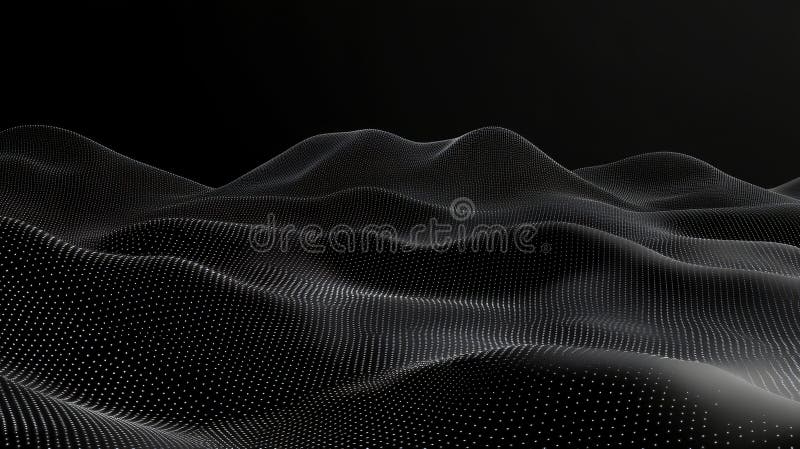 A Wave of Particles with Connecting Dots and Lines on a Dark Background ...