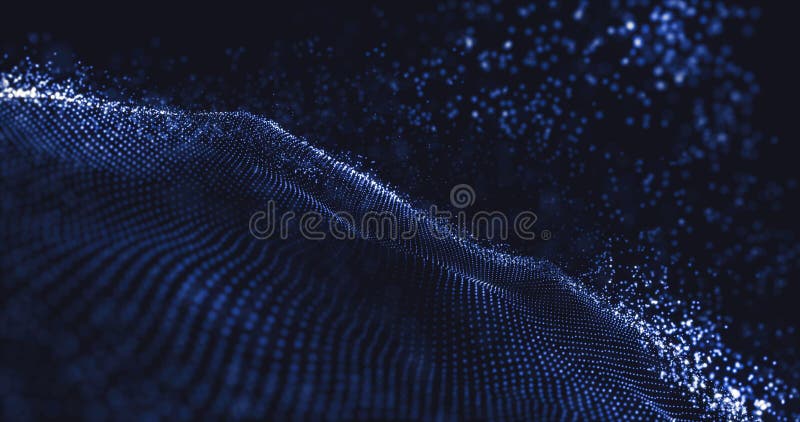 Wave of Particles. Data Technology Abstract Futuristic Illustration ...