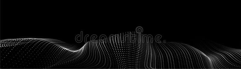 Wave of Particles. Digital Wave Background Concept. Abstract Technology ...