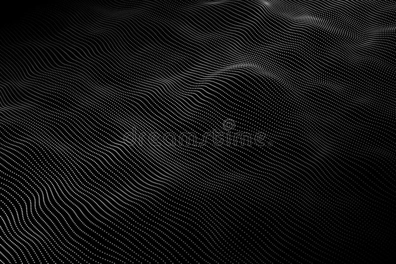 Wave 3d. Wave of Particles. Futuristic Point Wave. Design for Poster ...