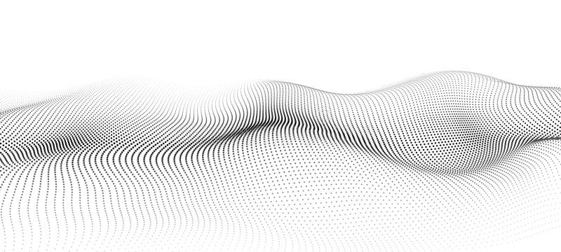 Wave of Particles. Futuristic Point Wave. Vector Illustration. Abstract ...