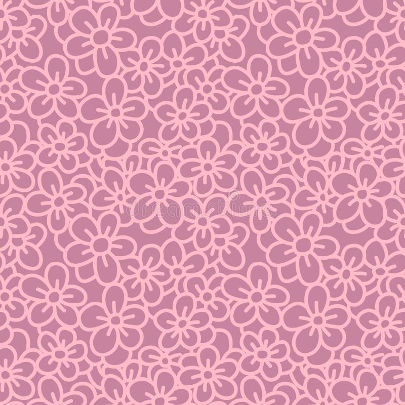 Japanese Pink Cherry Blossom Vector Seamless Pattern Stock Vector ...