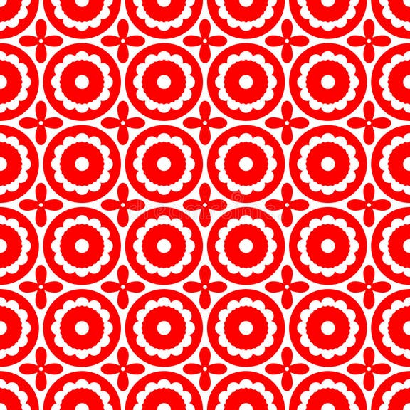 Japanese Red Flower Seamless Pattern Stock Vector - Illustration of ...