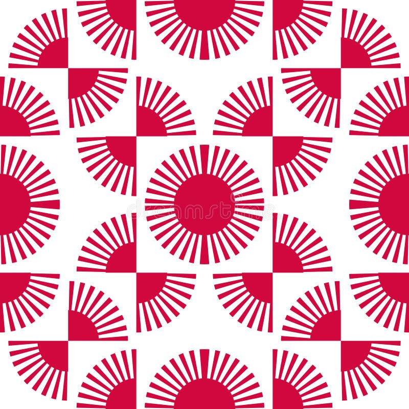 Japanese Emperor Sun Vector Seamless Pattern Stock Vector ...