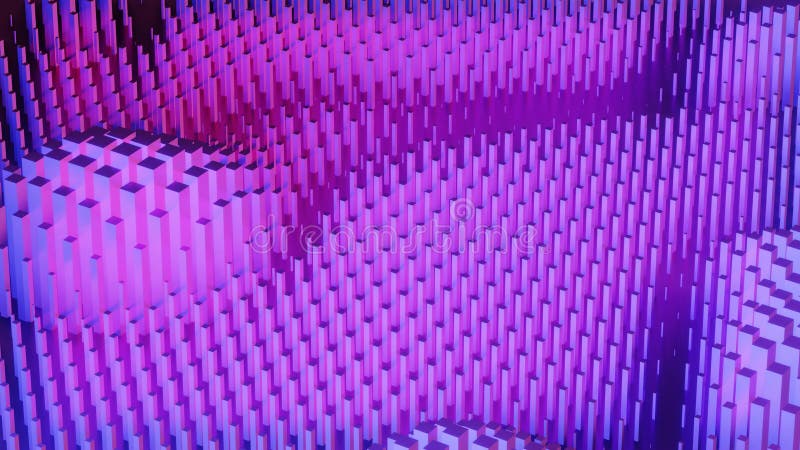 Wave Pattern with Blocks in Pink and Blue, 3d Animation Stock Video ...