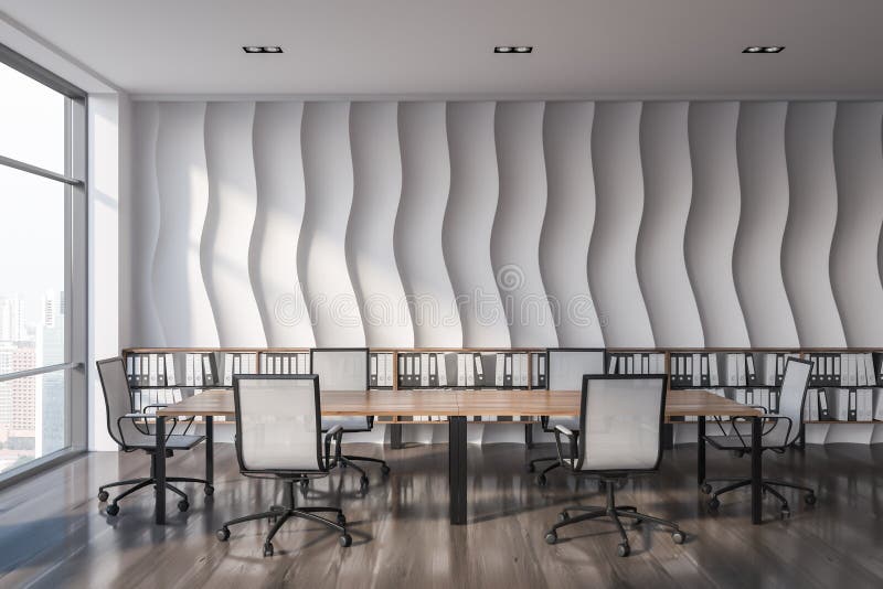 Wave Pattern Conference Room Interior Stock Illustration - Illustration ...