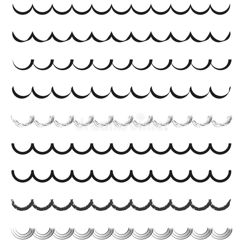 Wave Pattern Design. Black and White Elements. Decorative Seamless ...