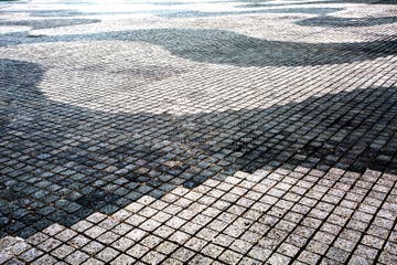 Wave Pattern Design in Cobblestone Stock Photo - Image of compressed ...