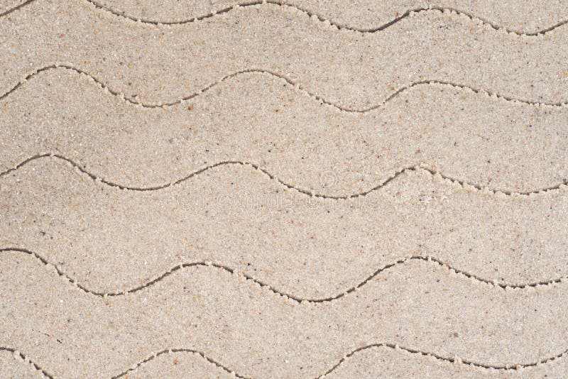 Wave Pattern Drawing in Sand Stock Image - Image of ocean, golden: 96723007