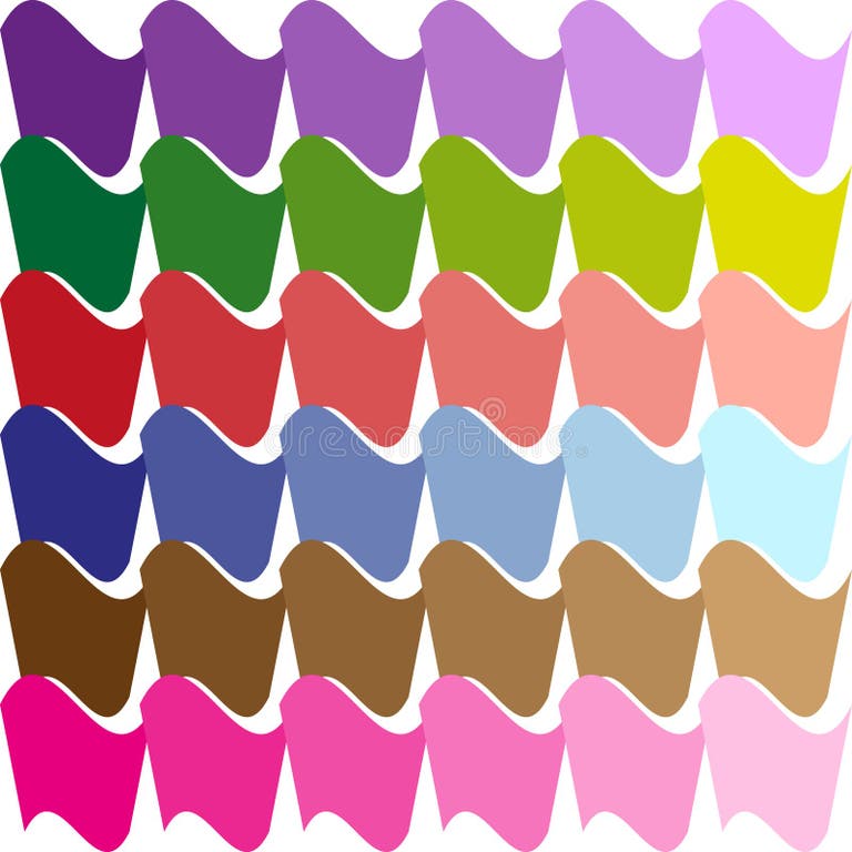 Wave Pattern Illustration. Colorful Abstract Shapes. Curved Graphic ...