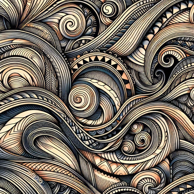 Wave Pattern Lines Forming Wave Like Shapes in a Repeating Patte Stock ...