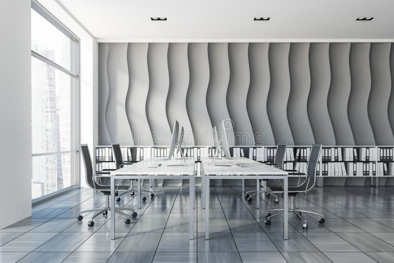Wave Pattern Conference Room Interior Stock Illustration - Illustration ...