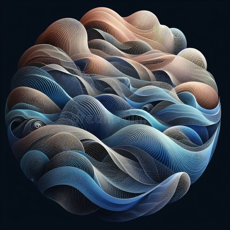 Wave Pattern with Overlapping and Transparent Elements, Photre Stock ...