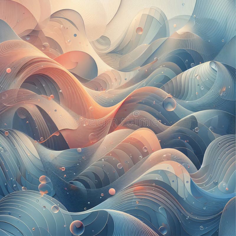 Wave Pattern with Overlapping and Transparent Elements, Photre Stock ...