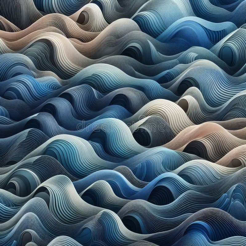 Wave Pattern with Overlapping and Transparent Elements, Photre Stock ...