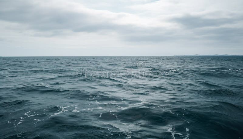 Wave Pattern Ripples Over Deep Blue Sea Generated by AI Stock Image ...