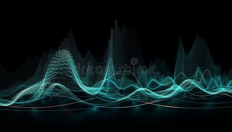 Wave Pattern Sound Fills the Abstract Backdrop Generated by AI Stock ...