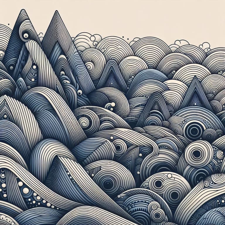 Wave Pattern a Stylized Geometric Landscape with a Wave Inspir Stock ...