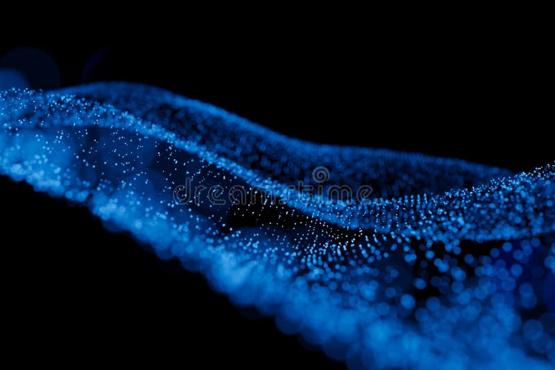 Wave Pattern Vector. 3D Glowing Abstract Digital Particles Background ...