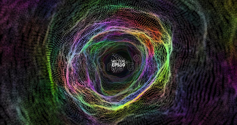 Wave Pattern Vector. 3D Glowing Abstract Digital Particles Background ...