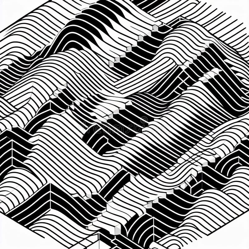 Wave Patterns Formed by Repeating Geometric Shapes Like Parallel Stock ...