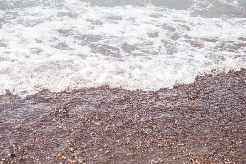 Sea wave and pebble beach stock photo. Image of summer - 98831172