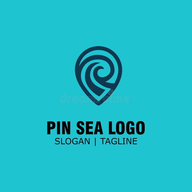 Wave Pin Location Logo Vector Icon Stock Vector - Illustration of beach ...