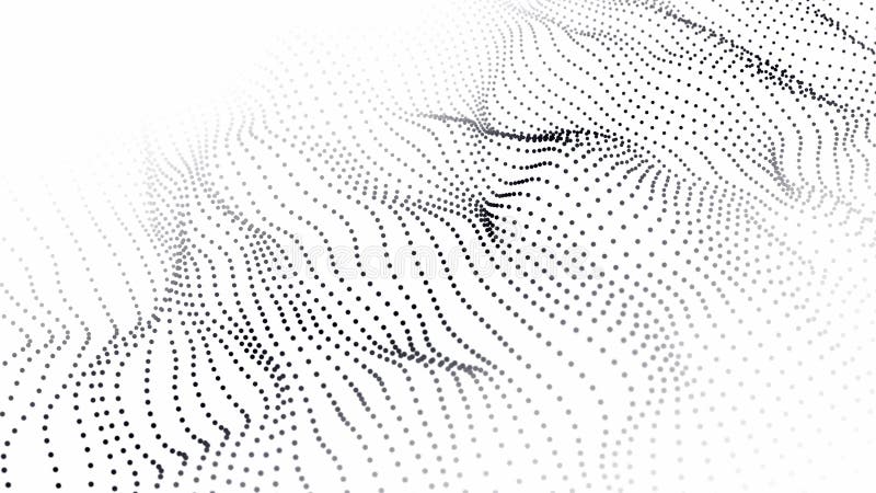 Wave of Points and Lines. Abstract Background with Dynamic Wave. Dots ...