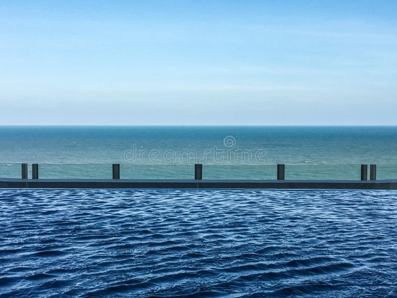 Wave in Pool See View Sea and Sky. Stock Image - Image of lifestyle ...