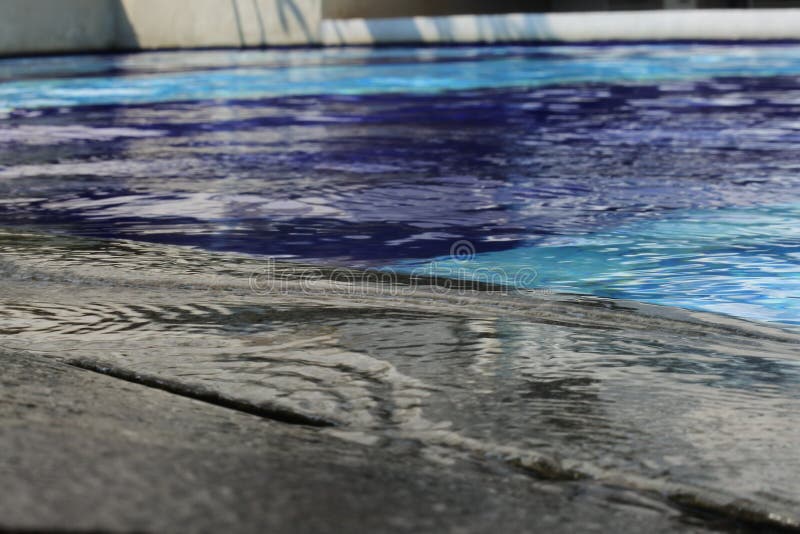 Wave Pool Water with Blue Floor and Reflection of Stripes Stock Image ...