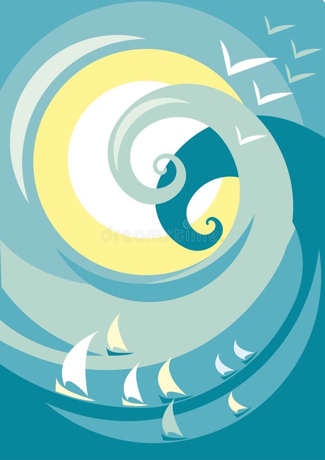 Wave poster stock vector. Illustration of entertainment - 23083502