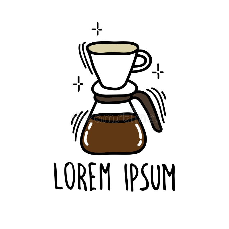 Wave Pour Over Coffee Maker Doodle Icon, Vector Illustration Stock ...